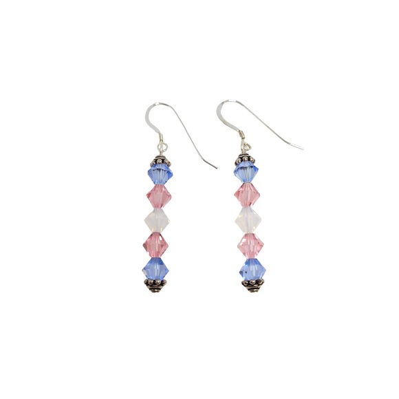 Jewelry | Crystal Trans Pride Dangle Drop Earrings | Poshmark